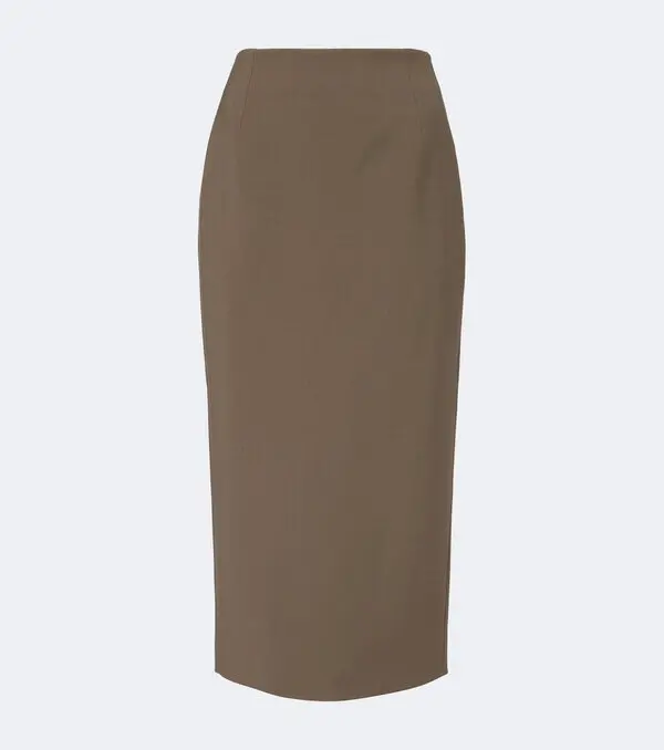 MUGLER Wool-blend Pencil Skirt - Grey