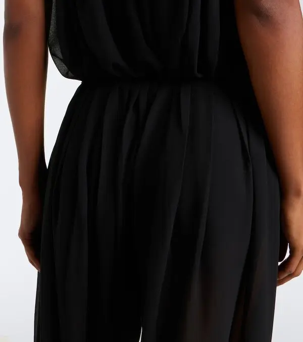 DE LA VALI Ines Chiffon Balloon Pants - Black