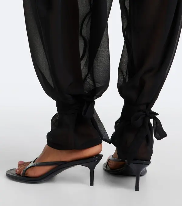 DE LA VALI Ines Chiffon Balloon Pants - Black