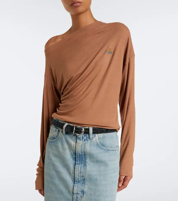VIVIENNE WESTWOOD Draped Ribbed-knit Top