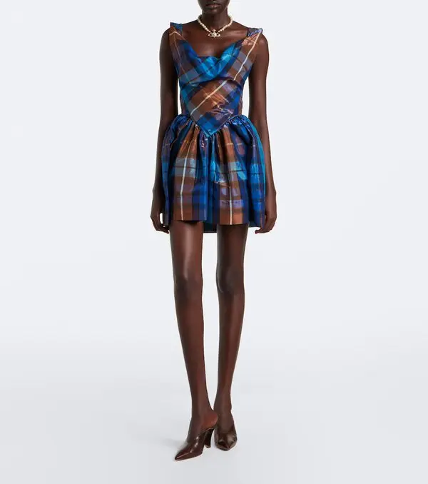 VIVIENNE WESTWOOD Checked Twill Mini Dress