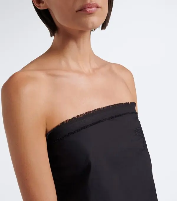 SIR. Klara Embroidered Cotton Scarf - Black