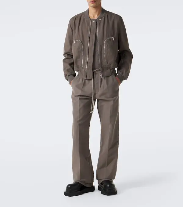 Rick Owens Cotton Twill Straight Leg Pants