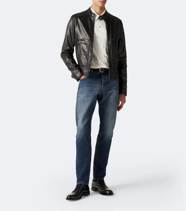 Dolce & Gabbana Leather Zip-up Jacket