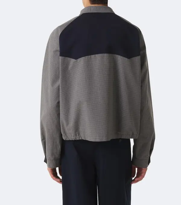 Miu Miu Gingham Check Cotton Zip-up Jacket