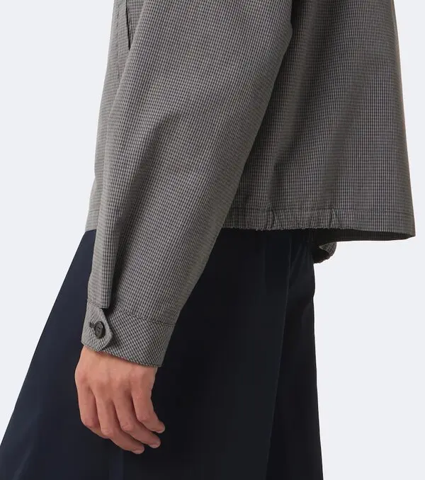 Miu Miu Gingham Check Cotton Zip-up Jacket