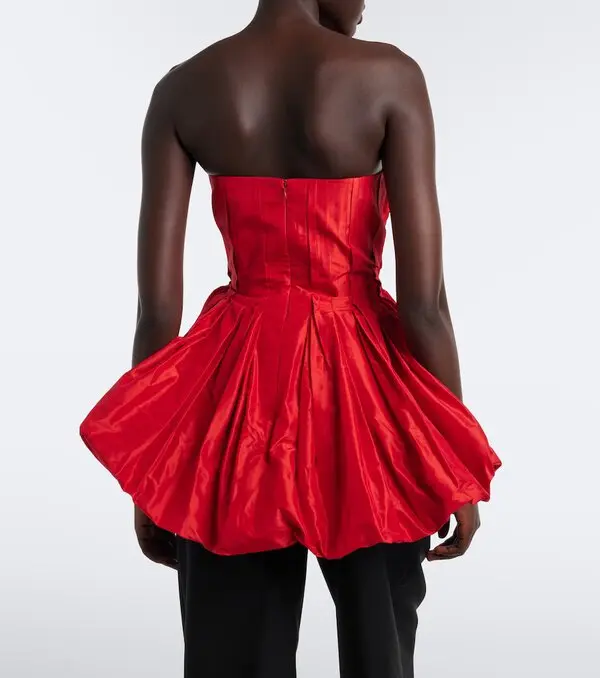 Tove Marina Peplum Silk Taffeta Top