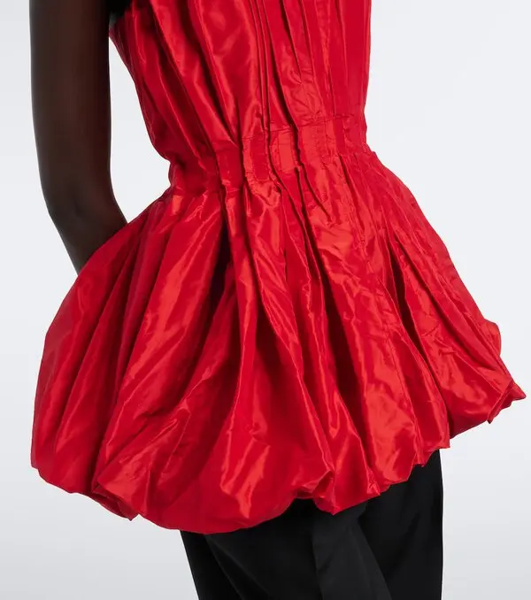 Tove Marina Peplum Silk Taffeta Top
