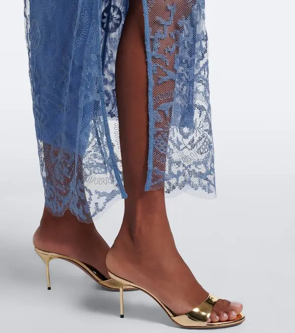 SIR. Leif Embroidered Mesh Maxi Dress