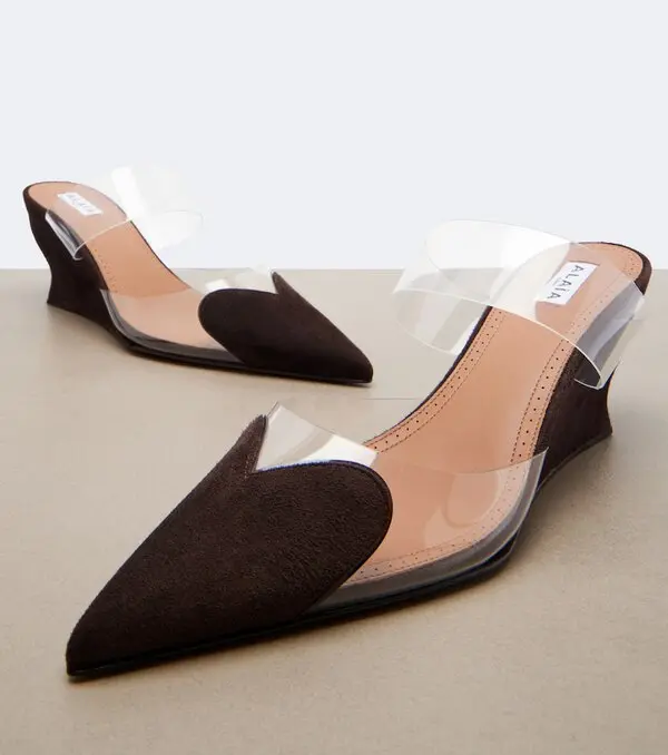 Alaïa Le Cour Suede Wedge Mules