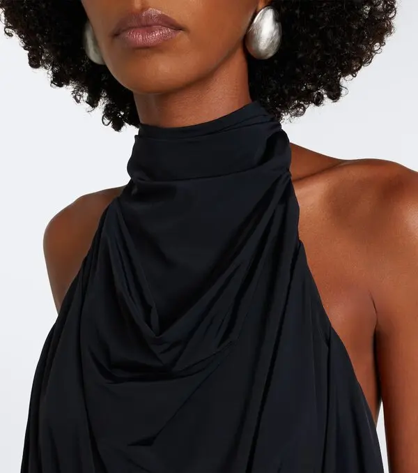 DE LA VALI Vida Draped Jersey Mini Dress - Black