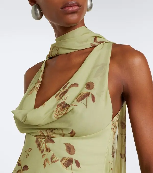 DE LA VALI Diosa Floral Georgette Top