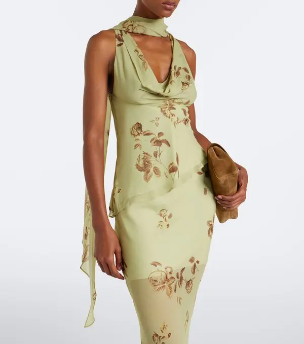 DE LA VALI Diosa Floral Georgette Top
