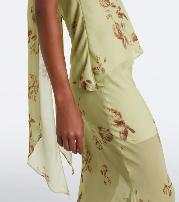DE LA VALI Diosa Floral Georgette Top