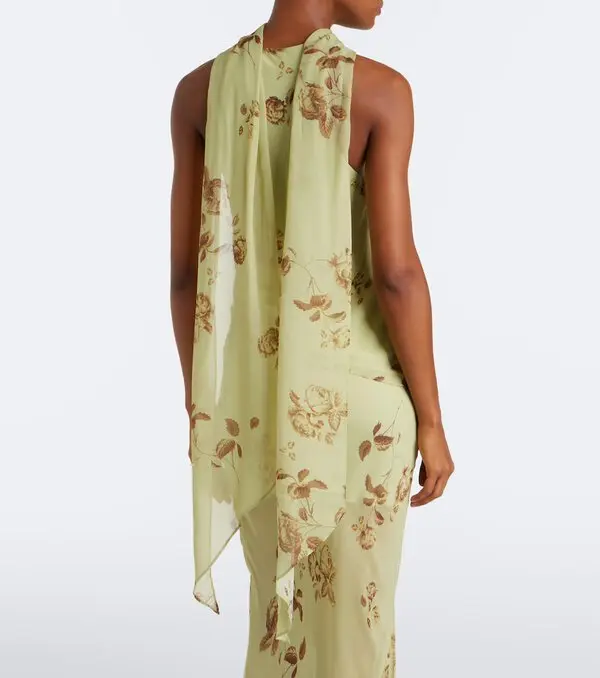 DE LA VALI Diosa Floral Georgette Top