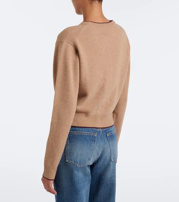 Chloé Logo Wool And Cashmere Cardigan - Brown