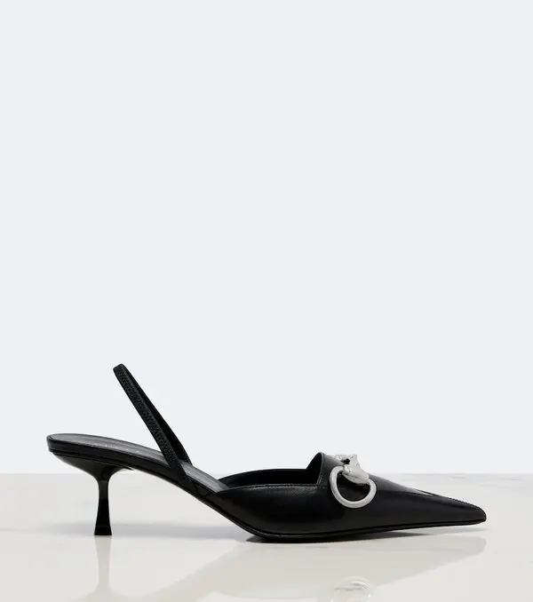 Gucci Boulevard Leather Slingback Pumps