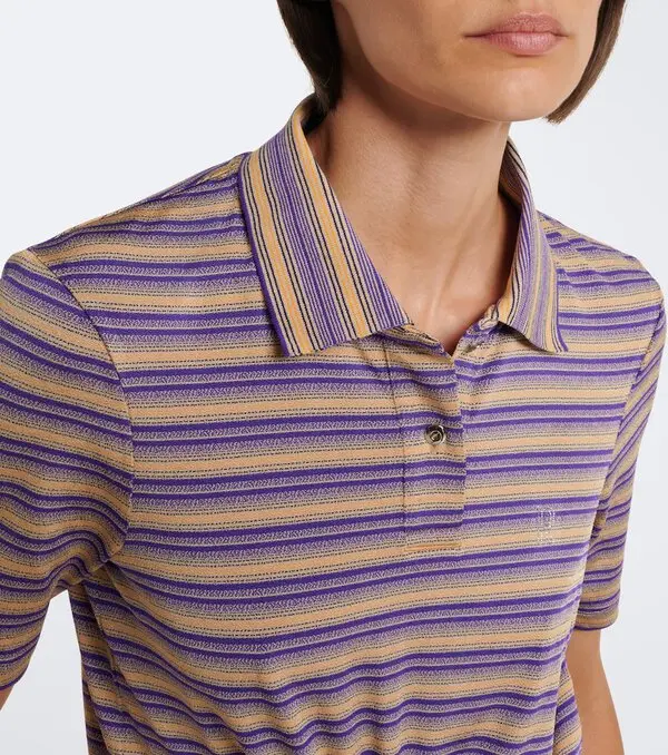 Rabanne Cutout Gathered Striped Crepe Polo - Multicoloured