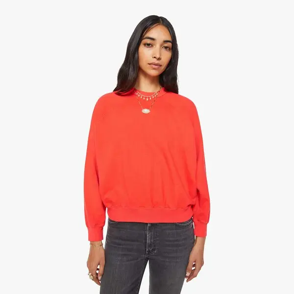 MOTHER The Biggie Concert Mandarin Sweatshirt - Red