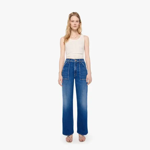 MOTHER The Lil' Patch Maven Spare Me Drama Jeans - Blue
