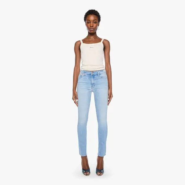 MOTHER The Mid Rise Dazzler Hover Jeans In Derby Doll - Light Blue