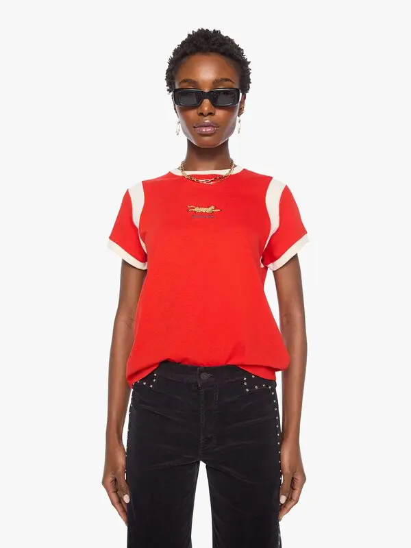 MOTHER The Boxy Goodie Inset Jag T-shirt - Red