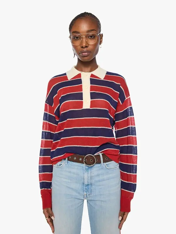 MOTHER The Biggie Raquette And Navy Stripe Shirt