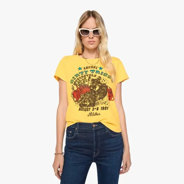 MOTHER The Lil Goodie Goodie "dirty Tricks" Graphic T-shirt - Yellow
