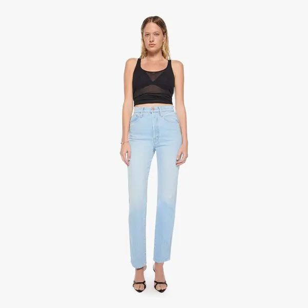 MOTHER The Tippy Top Utensil Sneak Dots High-waisted Jeans - Light Blue