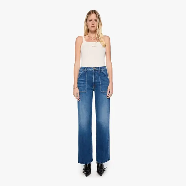 MOTHER The Patch Maven Sneak Spare Me Drama Jeans - Blue