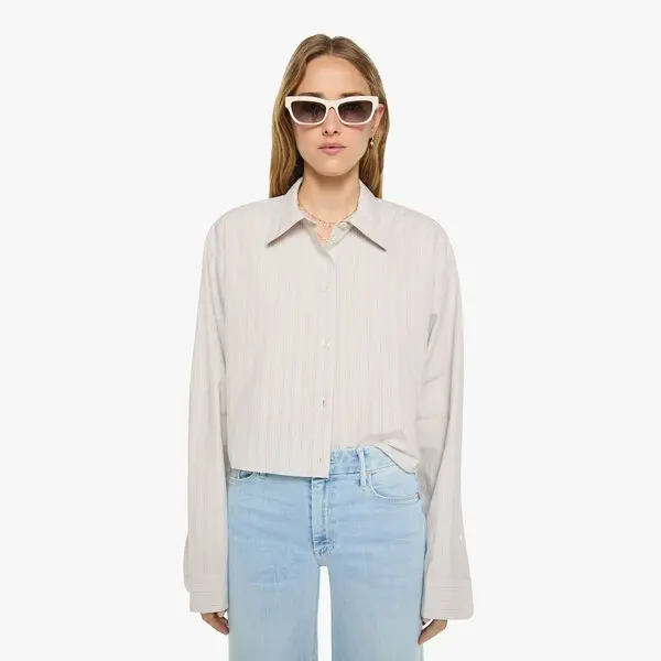 Eterne Ludo Striped Button-up Top - Cream