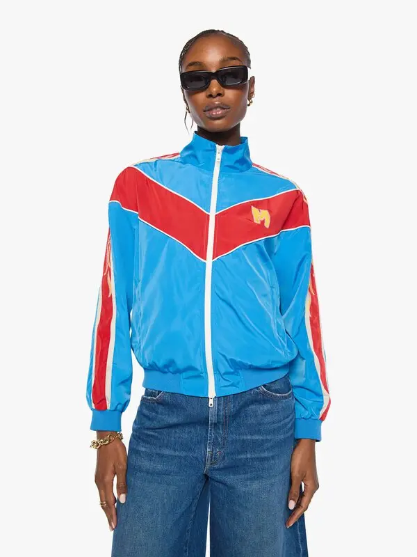 MOTHER The Glossy Letterman Jacket Lightning Speed