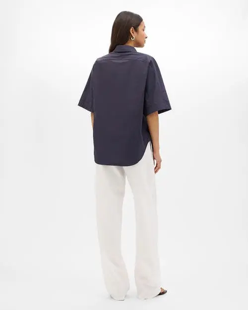 Another Tomorrow Poplin Short Sleeve Shirt