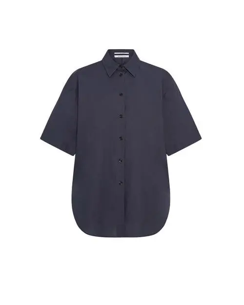 Another Tomorrow Organic Cotton Poplin Short Sleeve Shirt