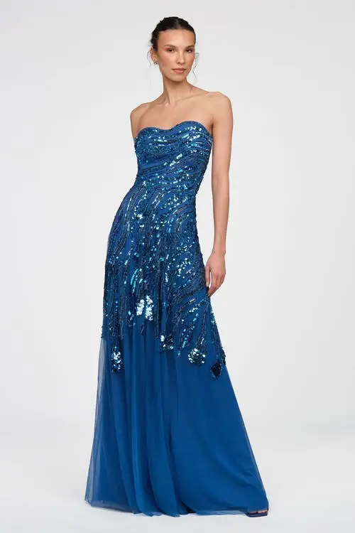 Theia Ariella Hand-beaded Gown
