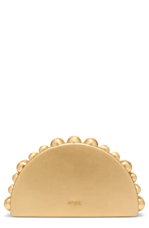 Cult Gaia Gili Leather Clutch - Brass