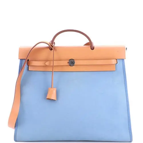 Hermès Herbag Zip Leather And Toile 39