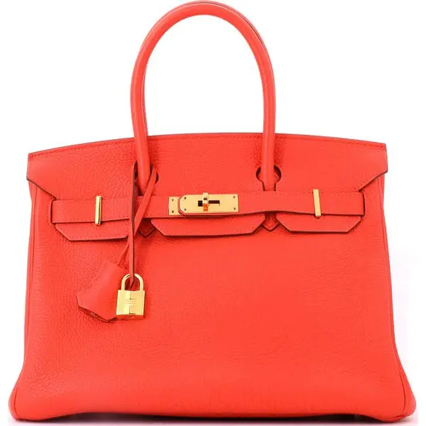 Hermès Birkin Handbag Orange Togo With Gold Hardware 30 - Red