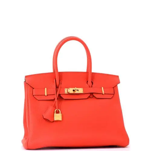 Hermès Birkin Handbag Orange Togo With Gold Hardware 30 - Red