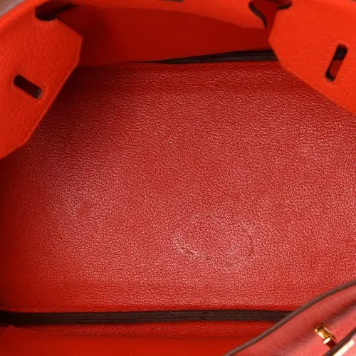 Hermès Birkin Handbag Orange Togo With Gold Hardware 30 - Red