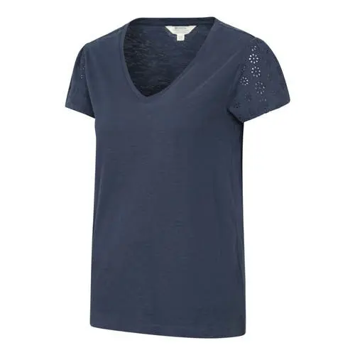Mountain Warehouse Malaga Broderie Sleeve T-shirt - Navy