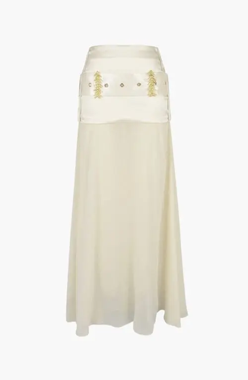 MODENAIRE Sheer High Waist Half Skirt