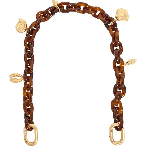 Clare V. Shortie Bag Strap With Sea Charms - Tortoise