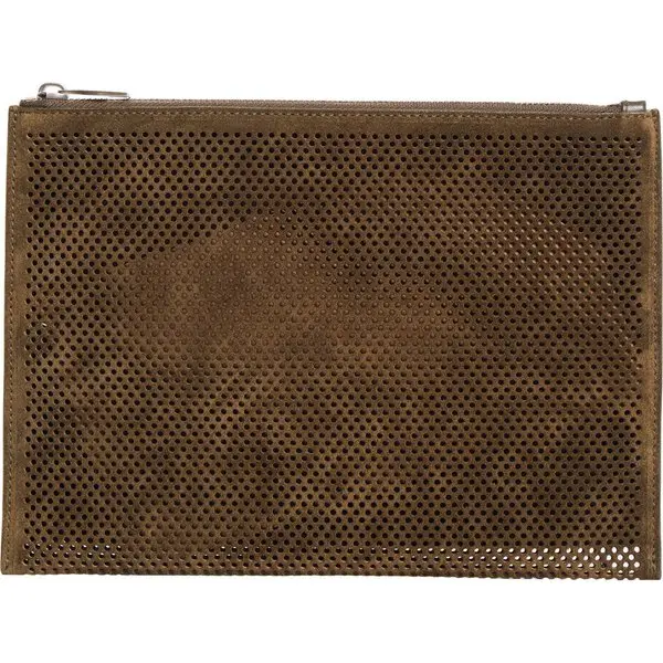 Proenza Schouler Stripe Zip Leather Pouch - Olive