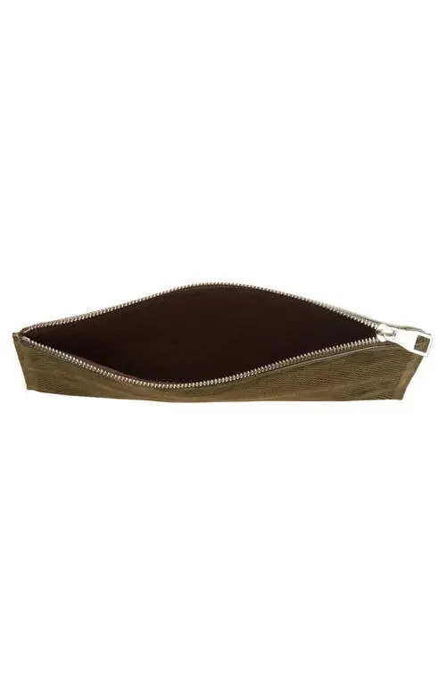 Proenza Schouler Stripe Zip Leather Pouch - Olive
