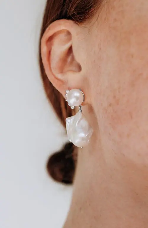 Anzie Cléo Baroque Pearl Drop Earrings