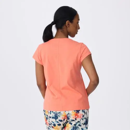 Krimson Klover Solid Short Sleeve Tee - Coral