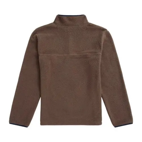 ANIMAL Alfie Contrast Detail Borg Half Zip Fleece Top - Brown