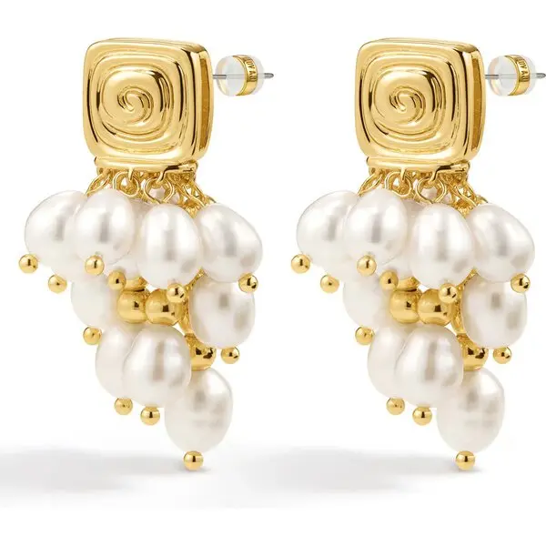 LUV AJ Seychelles Imitation Pearl Statement Earrings - Gold