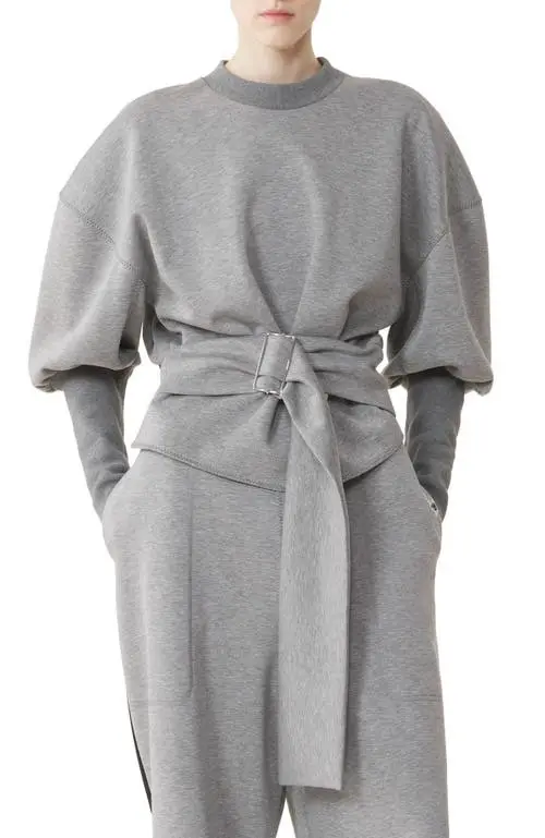 LANVIN Belted Sweatshirt In Double-faced Jersey